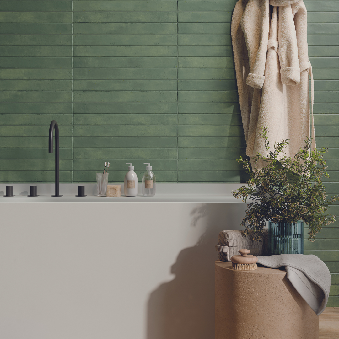Graffiti Green Porcelain Decor Metro Matt Tile – Evalution Flooring