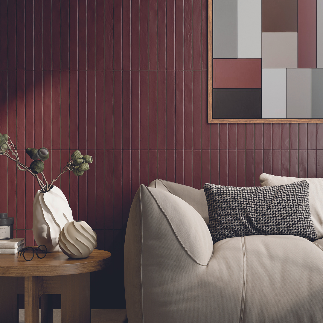 Graffiti Red Porcelain Decor Metro Matt Tile – Evalution Flooring