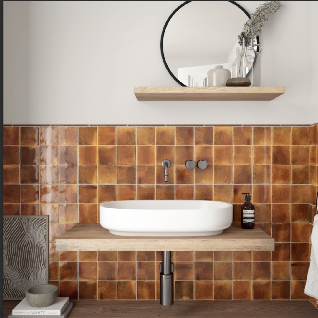 Hanoi Cuadrado Burnt Red Decor Tile – Evalution Flooring
