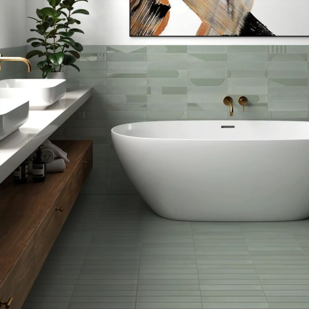 Wadi Mint Matt Porcelain Decor Metro Tile – Evalution Flooring