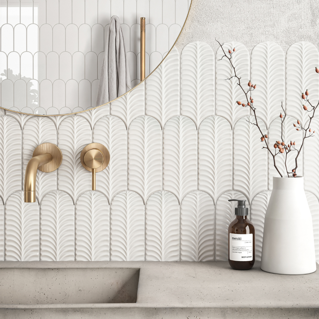 Alma Scale Brillo White Decor Tile – Evalution Flooring