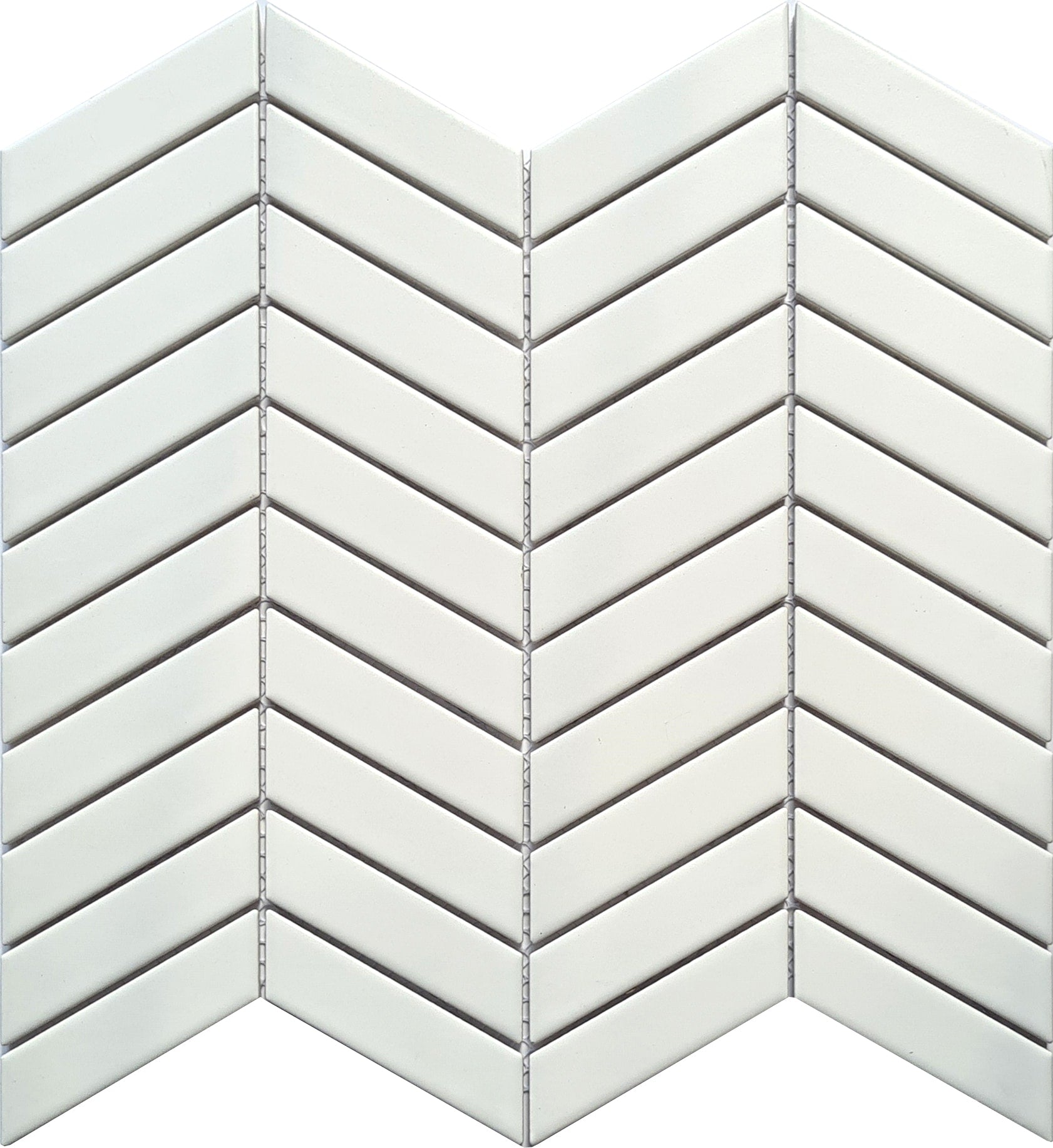 Chevron White Matt 2001 Porcelain Mosaic Decor Tile – Evalution Flooring