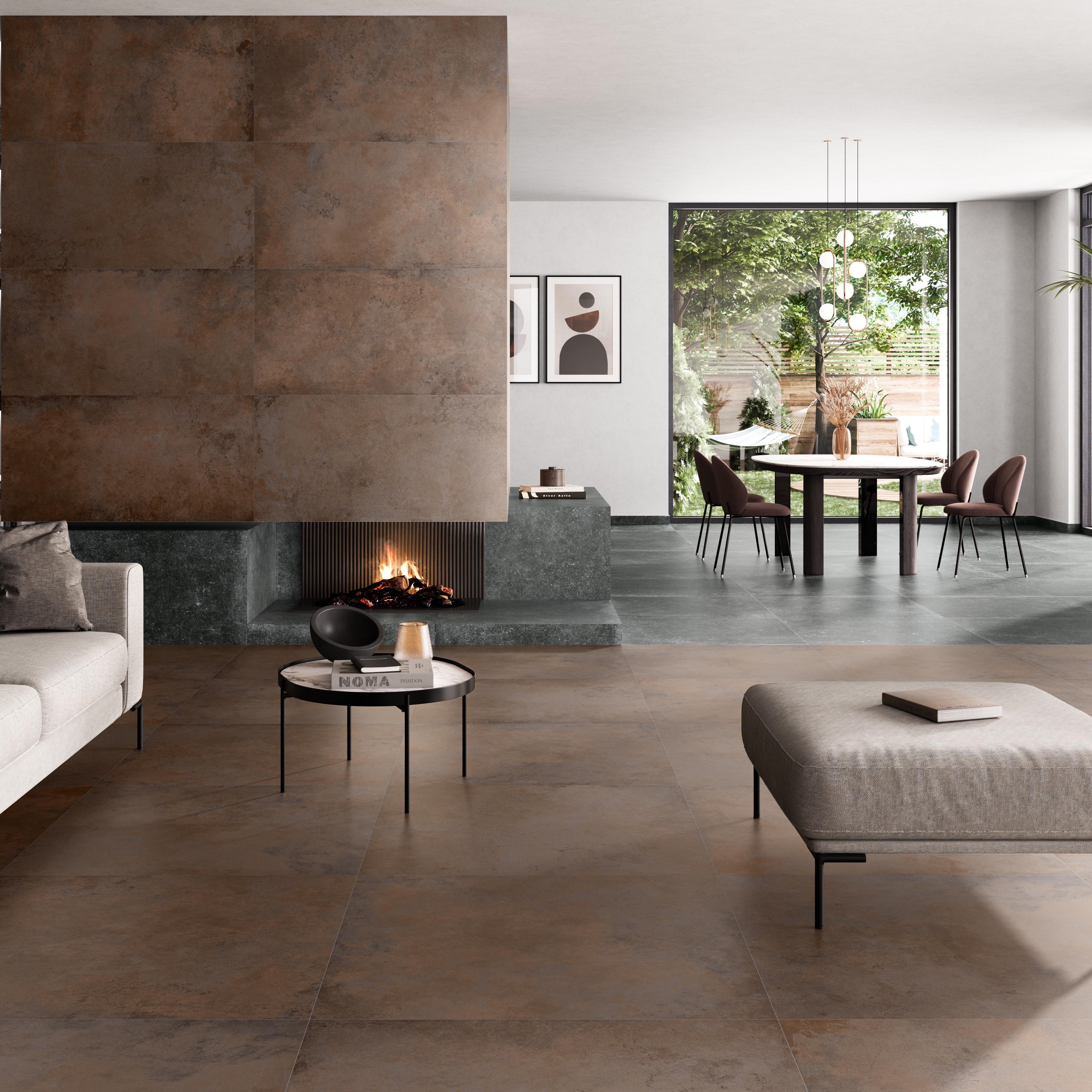 Alloy Copper Semi Polished Porcelain Decor Large Format Tile ...