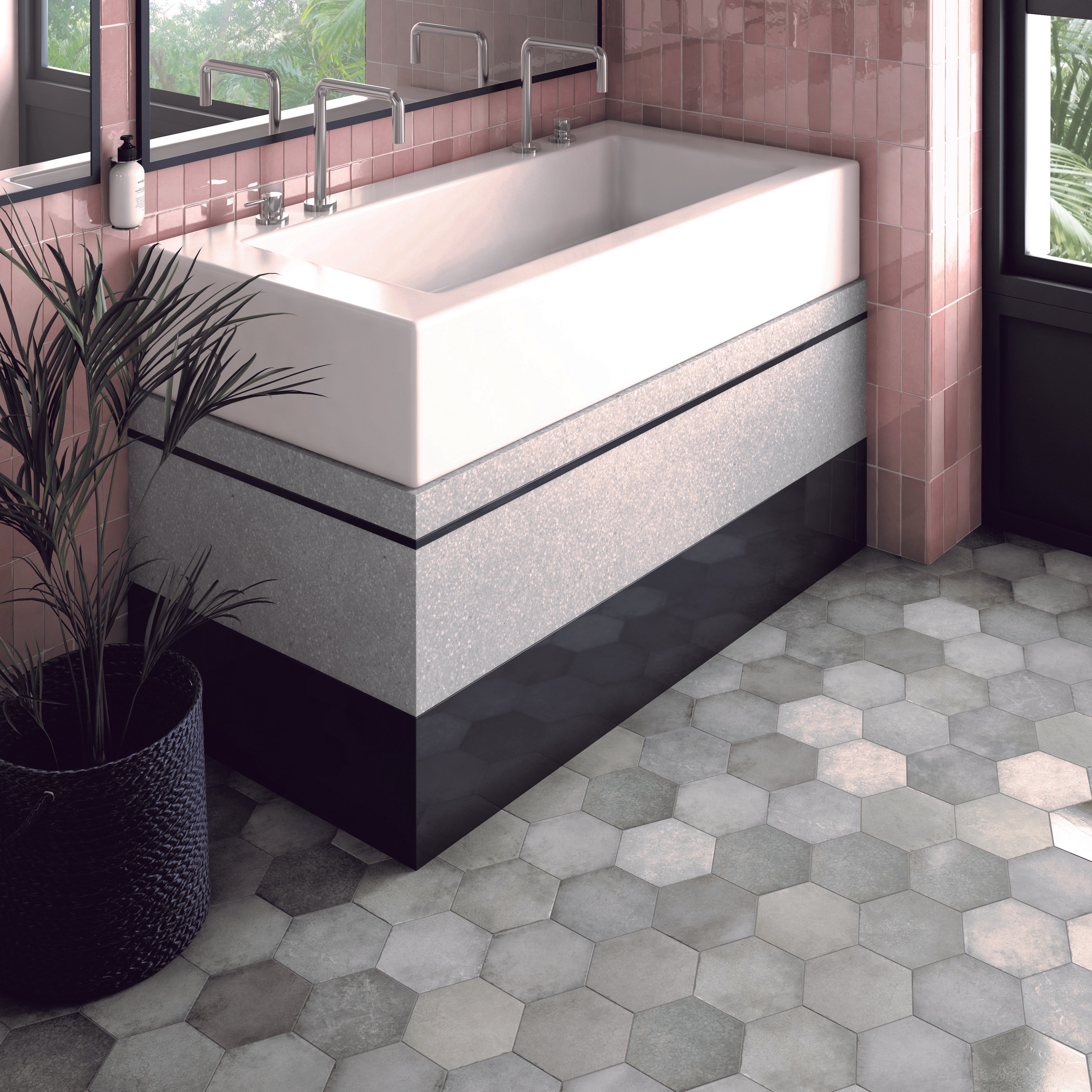 Heritage Hexagon Shadow Porcelain Decor Tile – Evalution Flooring